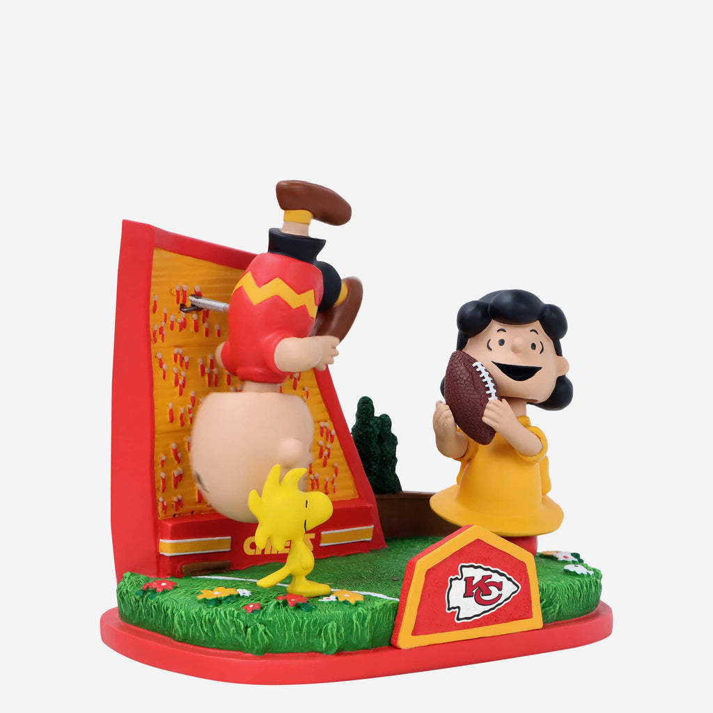 Kansas City Chiefs Peanuts Football Kickoff Mini Bobblehead Scene FOCO
