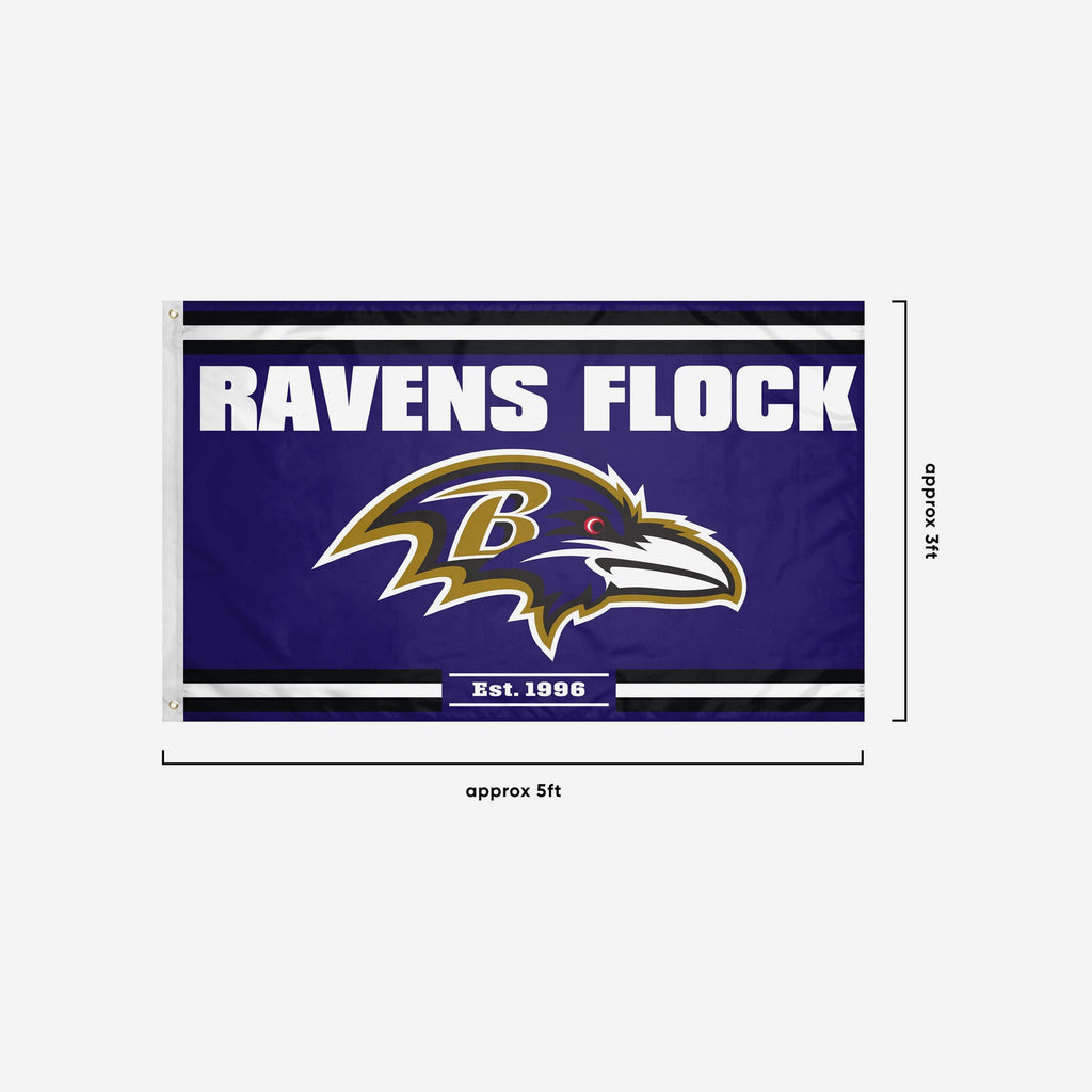 Baltimore Ravens Horizontal Slogan Flag FOCO