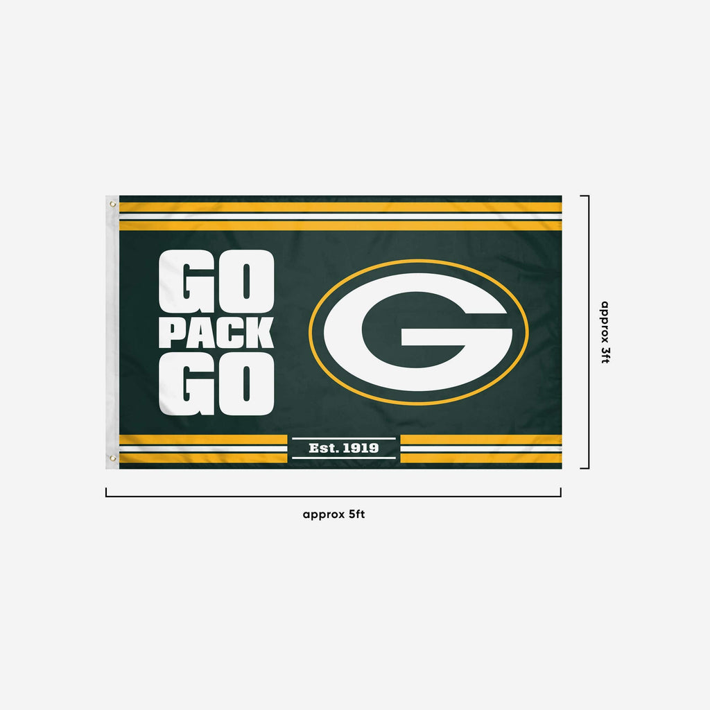 Green Bay Packers Horizontal Slogan Flag FOCO