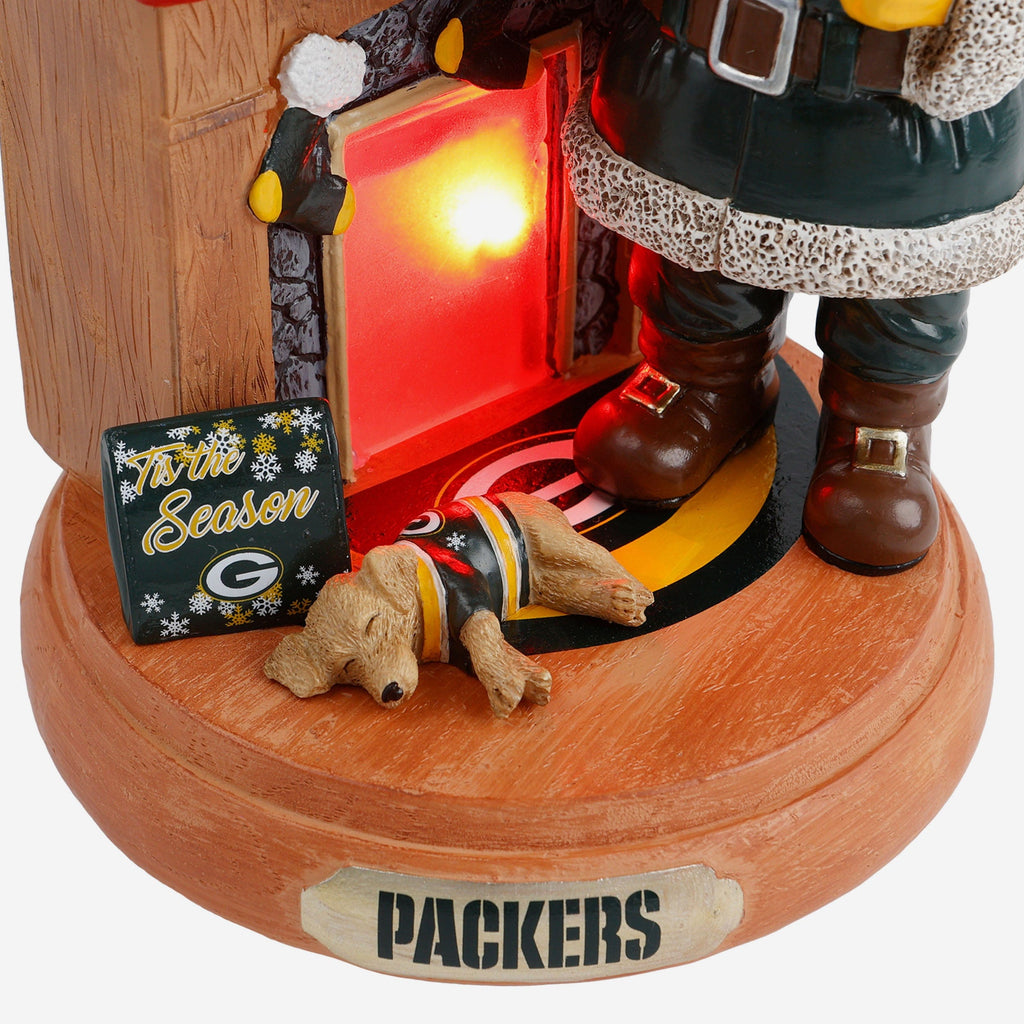Green Bay Packers Santa Fireplace Figurine FOCO