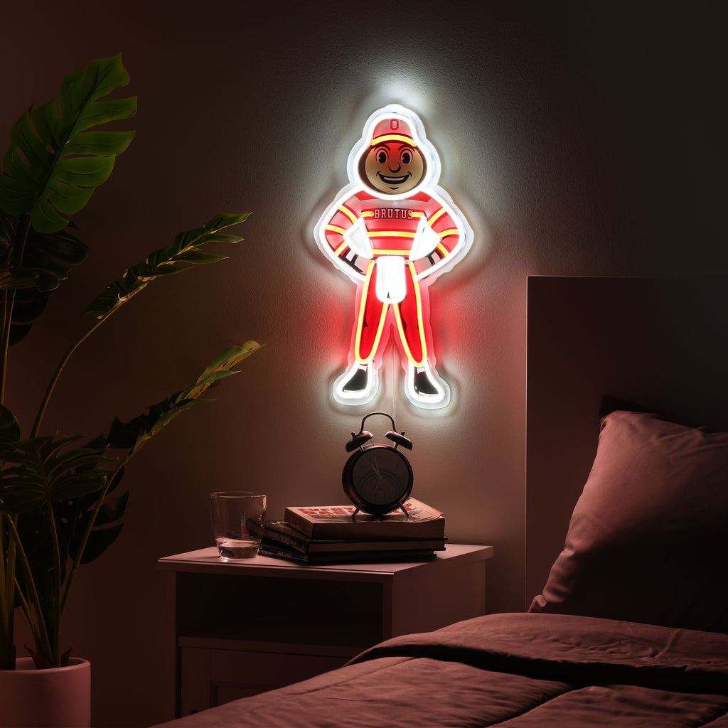 Brutus Buckeye Ohio State Buckeyes LED Neon Light Up Mascot Sign FOCO