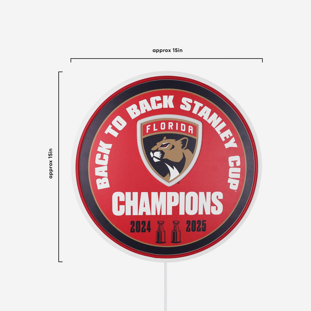 Florida Panthers 2025 Back To Back Stanley Cup Champions LED Neon Ligh FOCO