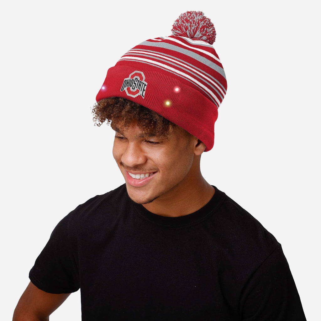 Ohio State Buckeyes Horizontal Stripe Light Up Beanie FOCO