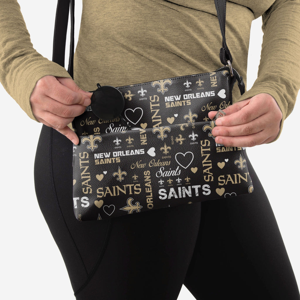 New Orleans Saints Logo Love Crossbody Purse FOCO