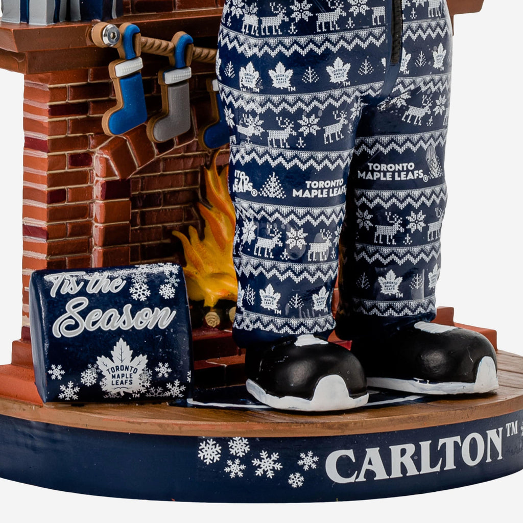 Carlton The Bear Toronto Maple Leafs Holiday Mascot Bobblehead FOCO
