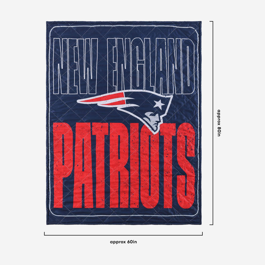 New England Patriots Big Game Sherpa Lined Throw Blanket FOCO