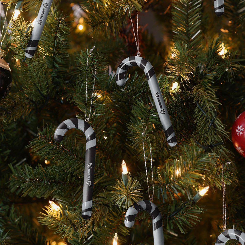 Las Vegas Raiders 12 Pack Candy Cane Ornament Set FOCO