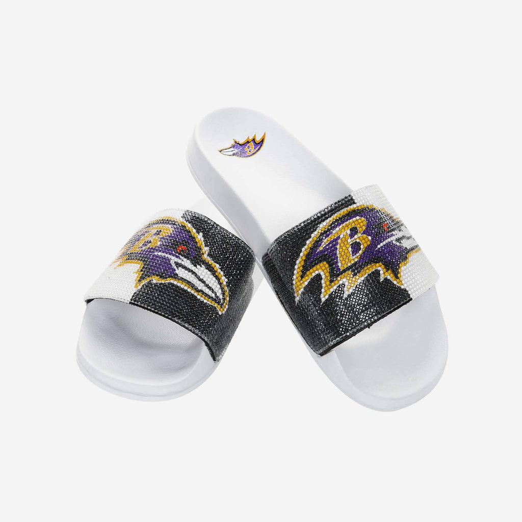 Baltimore Ravens Womens Big Logo Shimmer Slide FOCO