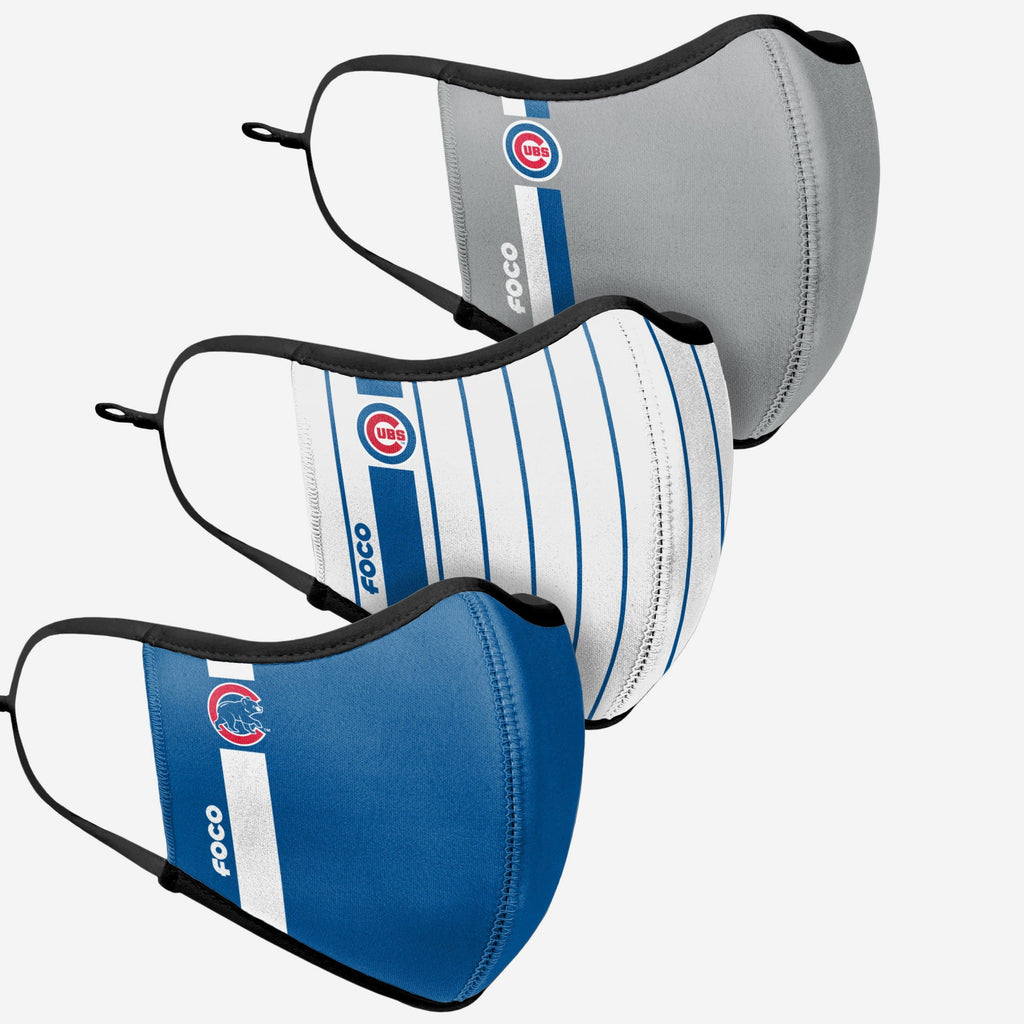 Chicago Cubs Sport 3 Pack Face Cover FOCO