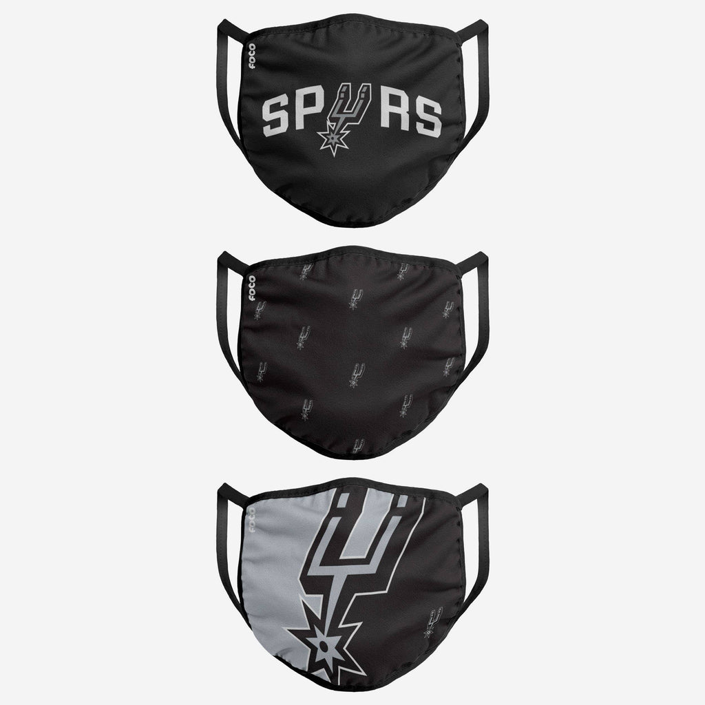 San Antonio Spurs 3 Pack Face Cover FOCO