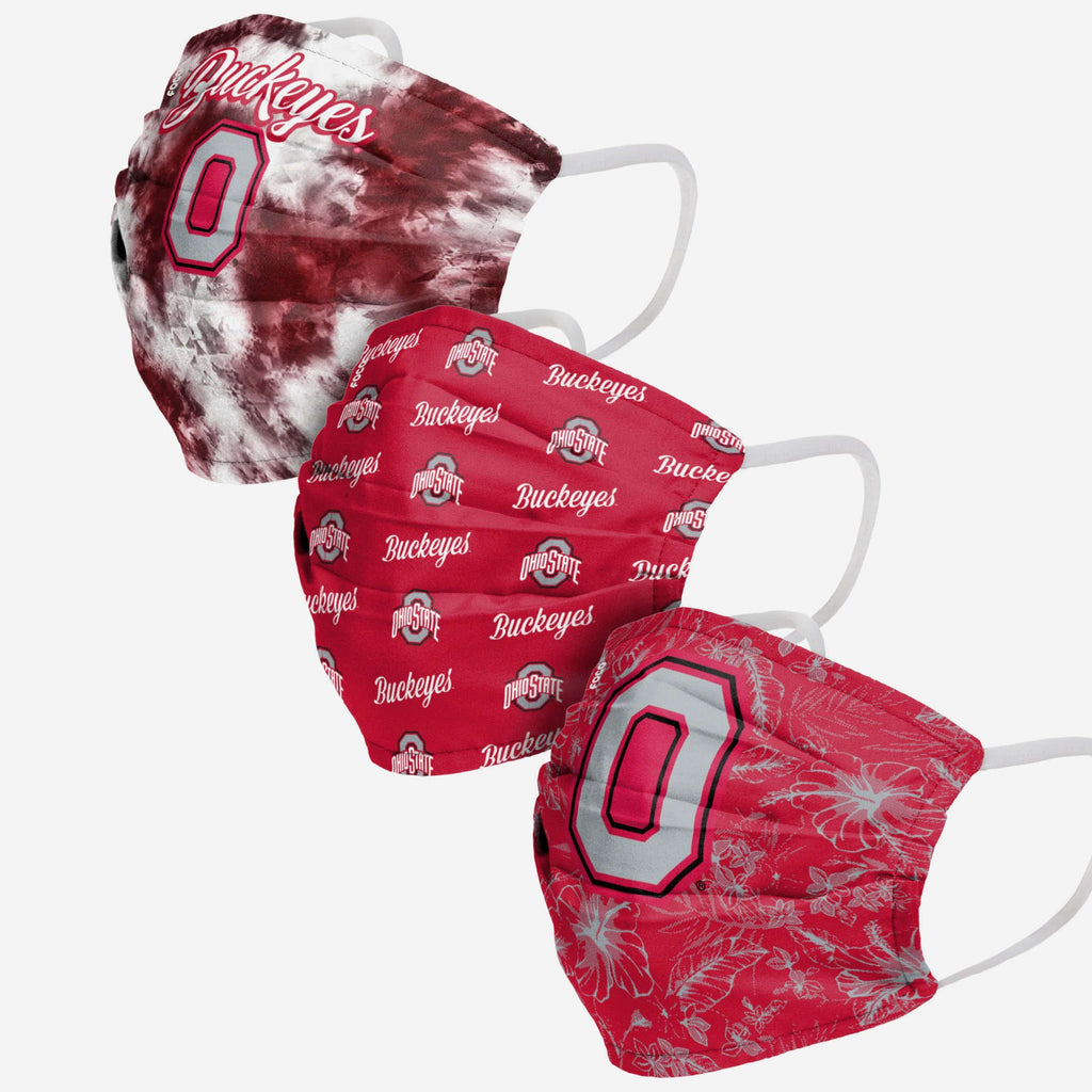 Ohio State Buckeyes Womens Matchday 3 Pack Face Cover FOCO