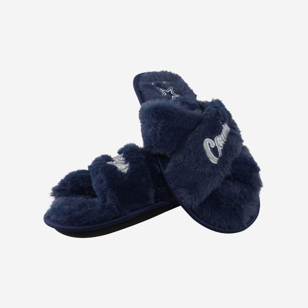 Dallas Cowboys Womens Script Wordmark Fur Cross Slide FOCO