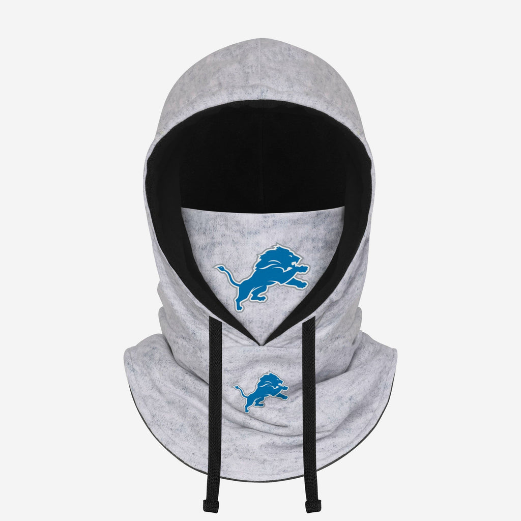 Detroit Lions Heather Gray Drawstring Hooded Gaiter Scarf FOCO