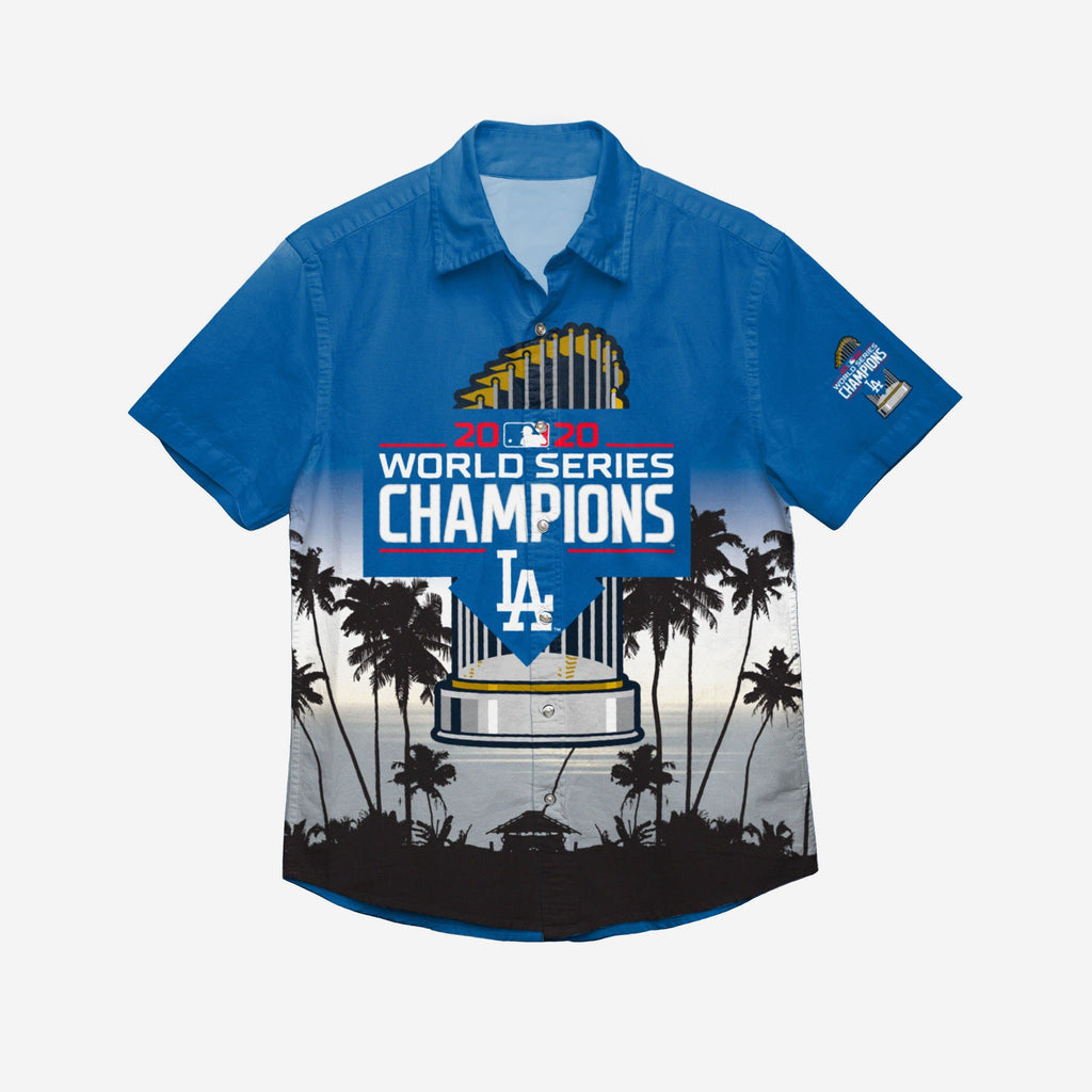 Los Angeles Dodgers 2020 World Series Champions Floral Button Up Shirt FOCO